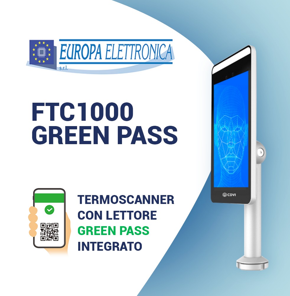 FTC1000-GREEN PASS - CONTROLLO ACCESSI CON RICONOSCIMENTO FACCIALE ...